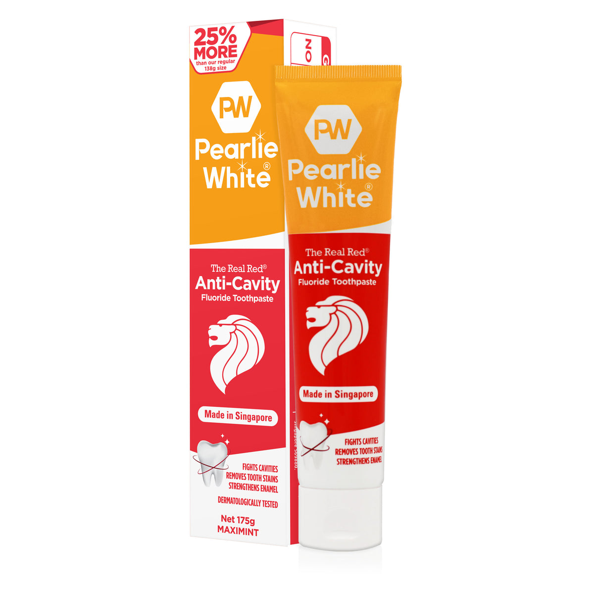 The Real Red® Anti-Cavity Fluoride Toothpaste 175gm | Pearlie White
