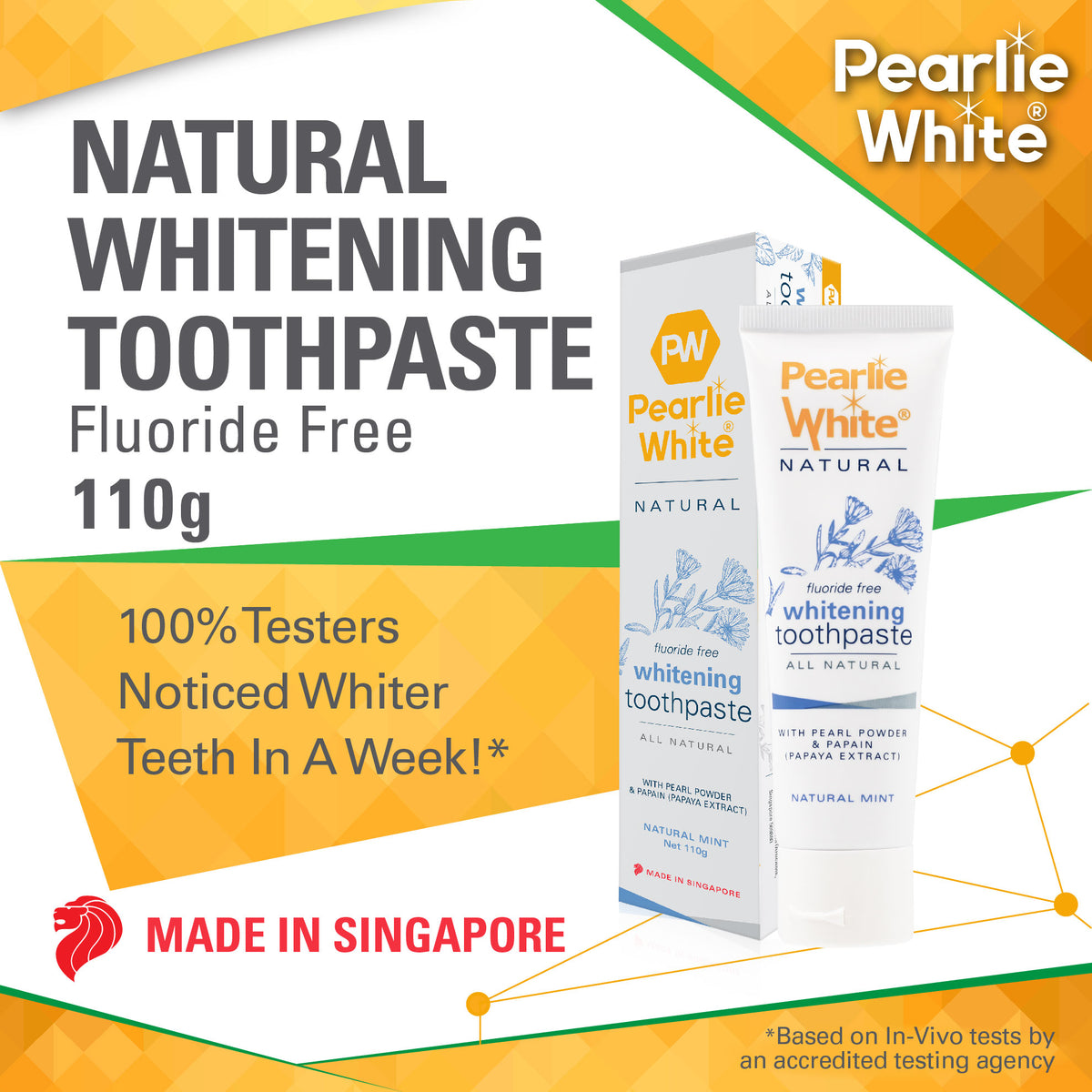 All Natural Whitening Toothpaste 110gm | Pearlie White