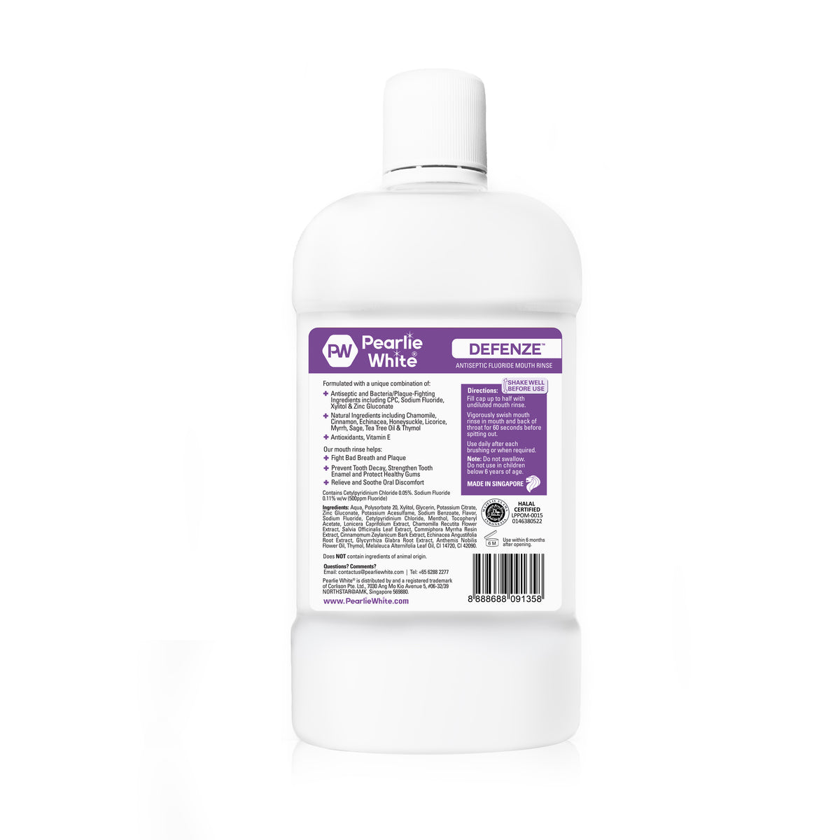 Defenze Antiseptic Fluoride Mouth Rinse 750ml | Pearlie White