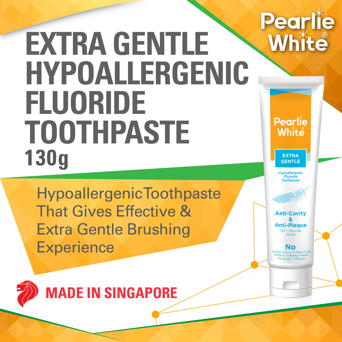 Extra Gentle Hypoallergenic Fluoride Toothpaste 130gm | Pearlie White
