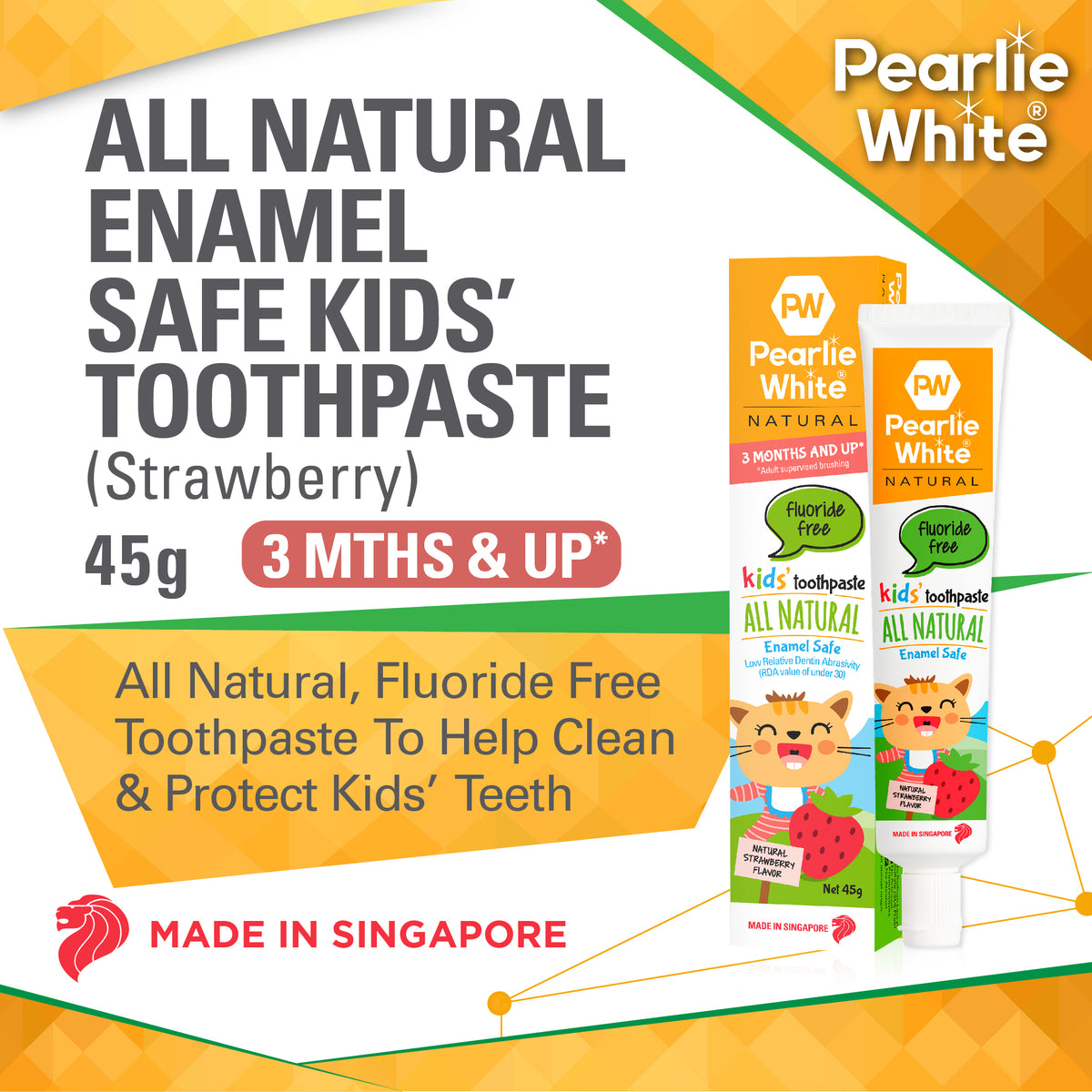 Pearlie White All Natural Kids Toothpaste (Strawberry) | Pearlie White