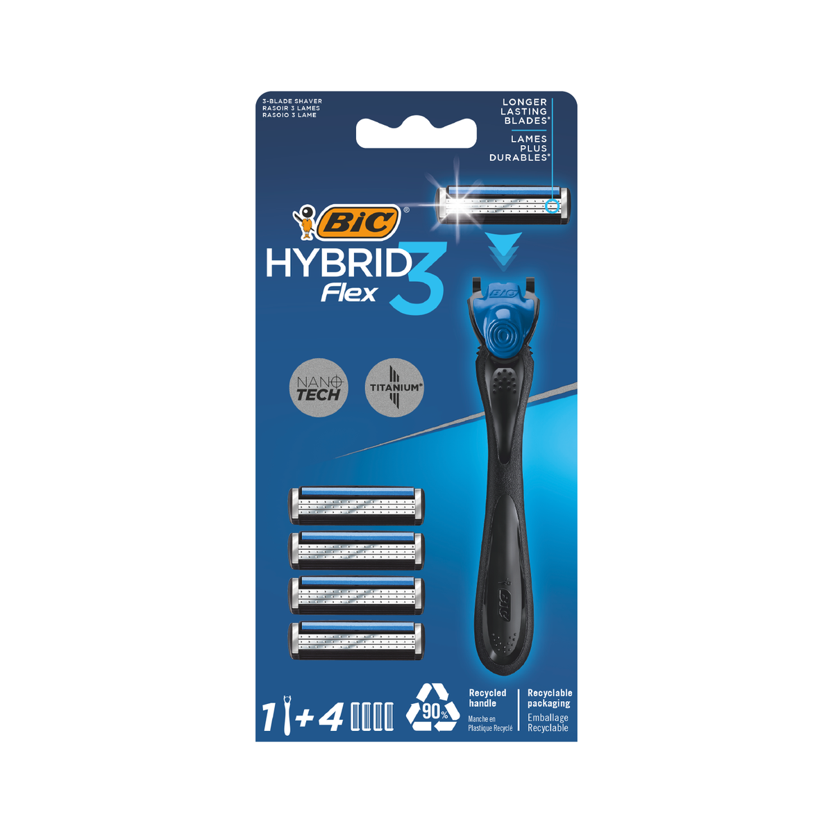 BIC Flex 3 Hybrid Blister 1+4 (Shaver) – Pearlie White