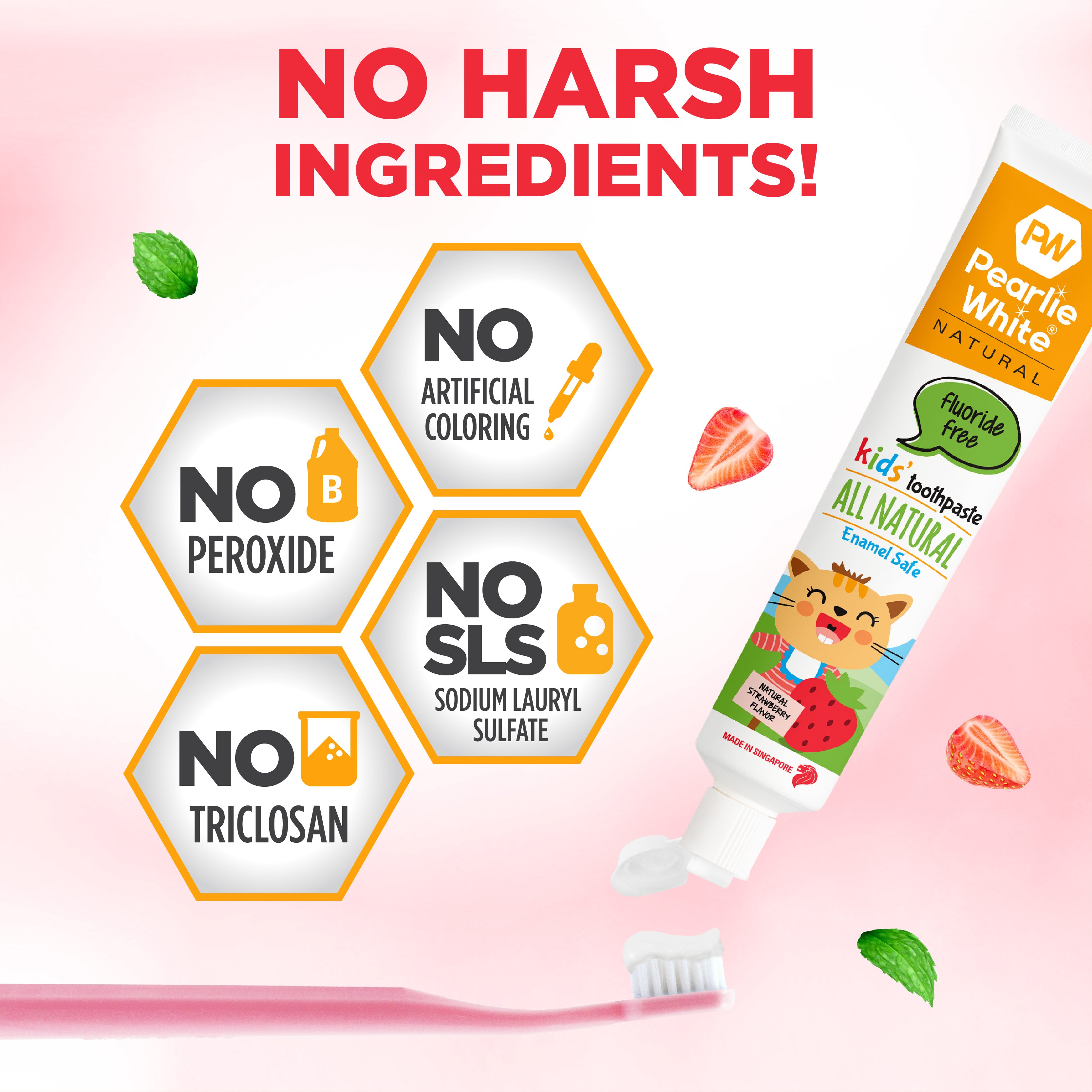 Pearlie White All Natural Kids Toothpaste (Strawberry) | Pearlie White