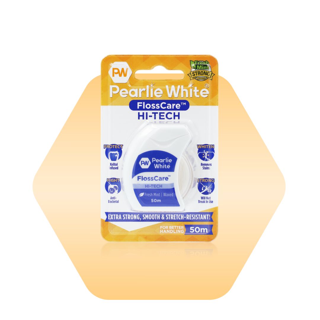 FlossCare Hi-Tech Waxed Mint Floss 50m | Pearlie White