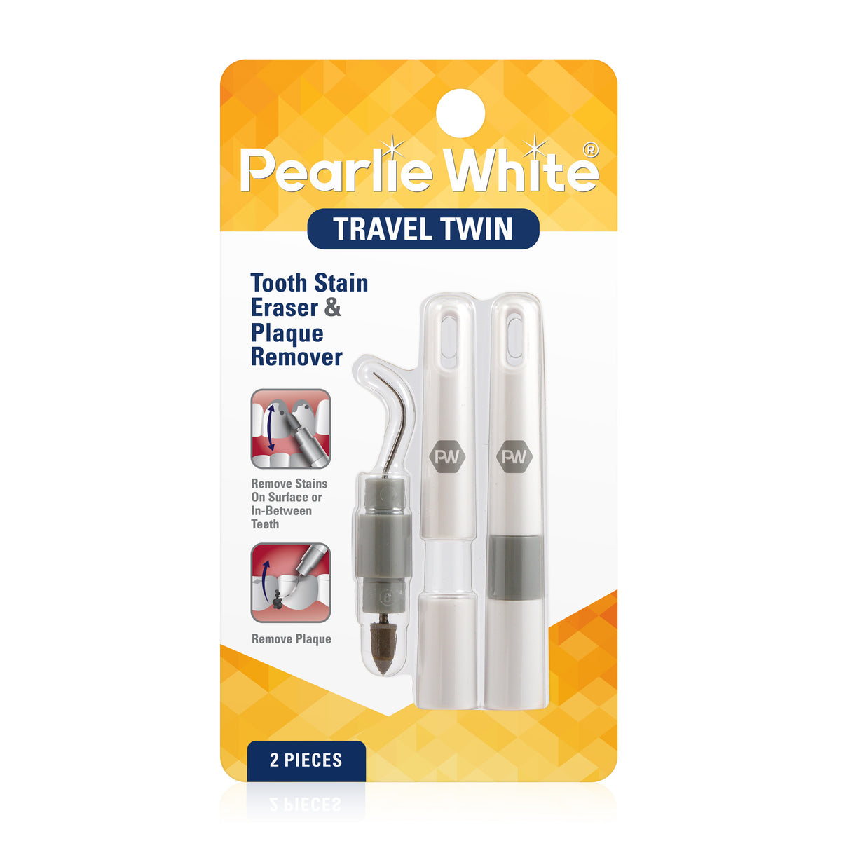 Travel Twin Tooth Stain Eraser & Plaque Remover | Pearlie White