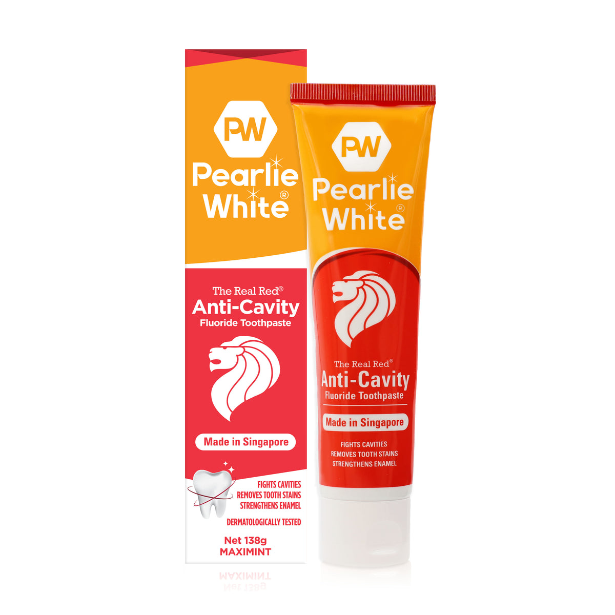 The Real Red® Anti-Cavity Fluoride Toothpaste 138gm | Pearlie White