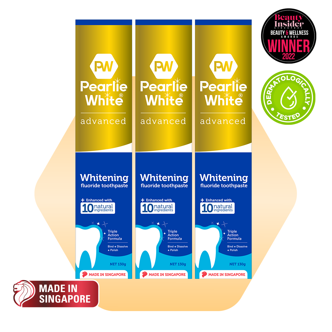 Advanced Whitening Fluoride Toothpaste 130gm- Triple Pack – Pearlie White