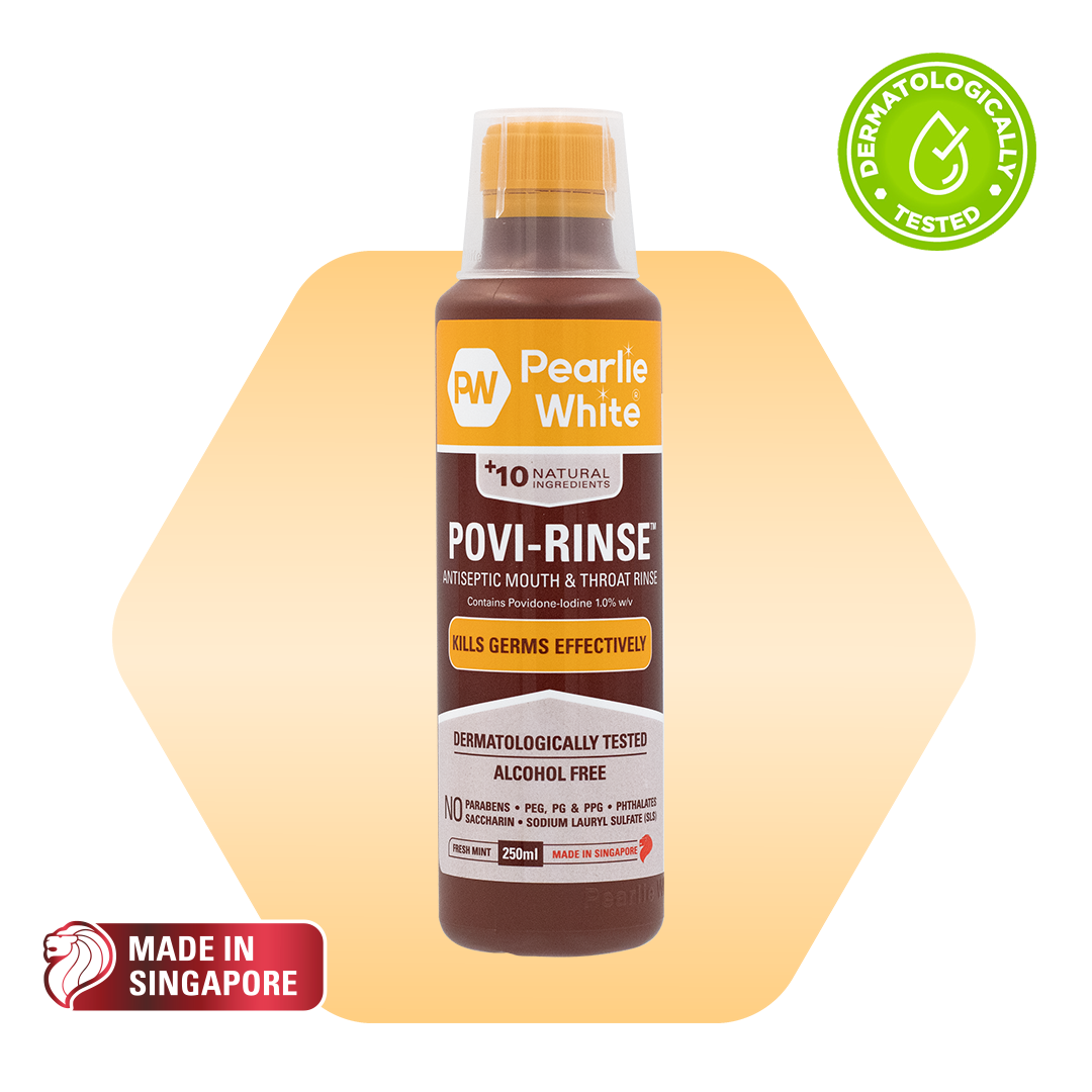 Povi-Rinse™ Antiseptic Mouth & Throat Rinse 250ml | Pearlie White
