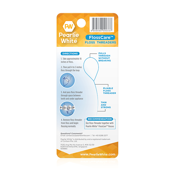 FlossCare Floss Threaders - With Storage Case 30pcs | Pearlie White